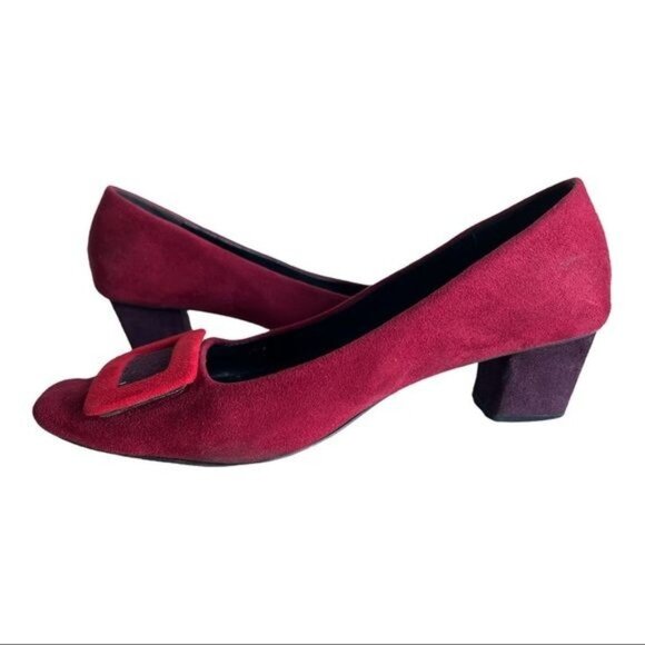 Roger Vivier | Shoes | Roger Vivier Vintage Rare Red Low Block Heel ...